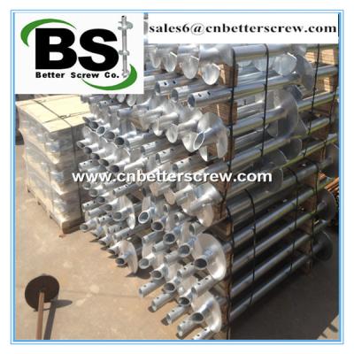 China 7ft long of 2.875inch outer diameter round lead screw piles with helix plate for foundation repair for sale