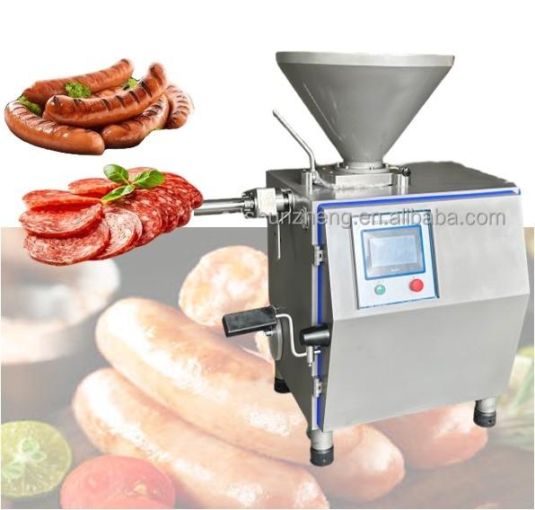 Quality Fully Automatic Sausage Filling Machine Electric Hydraulic Vacuum Stuffer for Chorizo/Ham with Enema Knot-Tying Large Capacity for sale