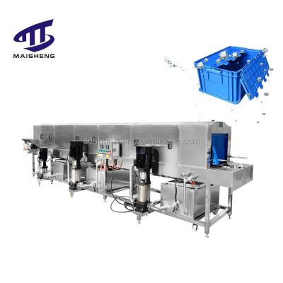 China Movable Turnover Meat Container Box Cleaning Machine Plastic Vegetable Basket Washing Machine Crate Washer for sale