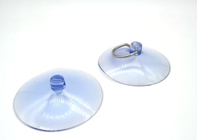 China 80 mm clear color with hole shape with D metal ring PVC plastic  suction cup for sale