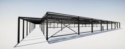 China Slope / Flat Roof Steel Structure Warehouse With Sandwich Panel / Steel Sheet Wall for sale