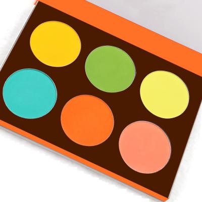 China OEM 6 het Kleurenpoeder schittert Oogschaduwflikkering met Highlighter Te koop