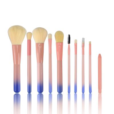 Cina Colore cosmetico di pendenza del set di pennelli 10Piece di trucco dei capelli sintetici molli in vendita