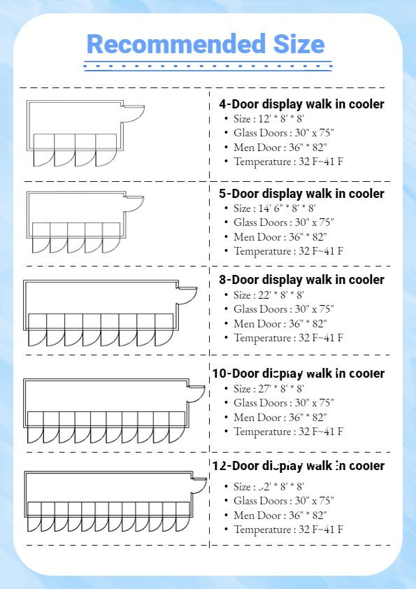 L Shape Cooler Room with Low-E Glass Door