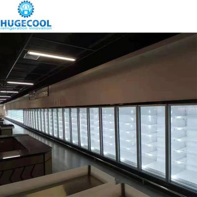 China Silver Glass Door Walk in Cooler and Freezer with Low-E Insulation Door for sale