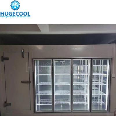 China 220V/380V/440V Walk in Cooler/Walk in Freezer with Glass Door Aluminium Alloy Frame for sale