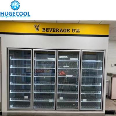 China Hugecool Display Walk in Cooler Freezer for Supermarket Large Capacity Cooling System for sale