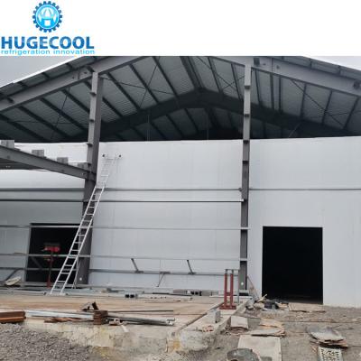 China 130t Beef Fresh Chiller Camera Room Cooler Storage with 200mm PU Panel and Rack Unit for sale