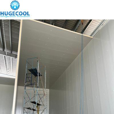 China 130t Beef Fresh Chiller Camera Room Cooler Storage with 200mm PU Panel and Rack Unit for sale
