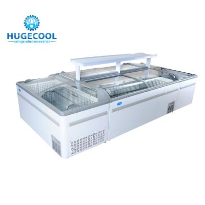 China Supermarket Commercial Display Fridges , Refrigerated Display Cabinet With Double Glass Door for sale