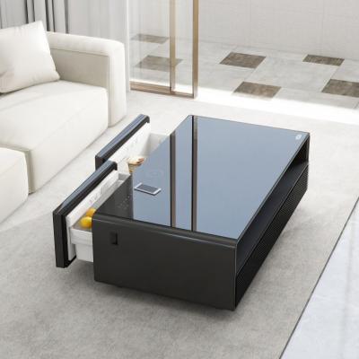 China Foldable Glass Top Side Table with Wireless Charging and Frozen Drawer 1295*705*460mm for sale