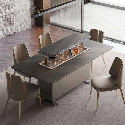 China Modern Marble Top Console Stainless Steel Base Dining Table for Dining Room Furniture for sale