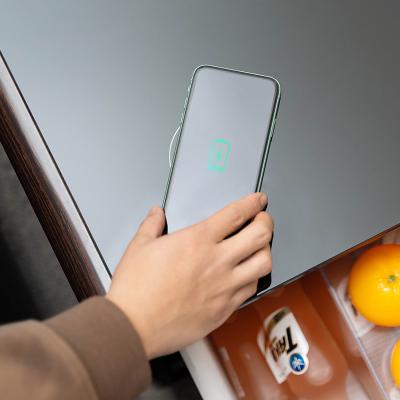 China Foldable Glass Top Side Table with Wireless Charging and Frozen Drawer 1295*705*460mm for sale