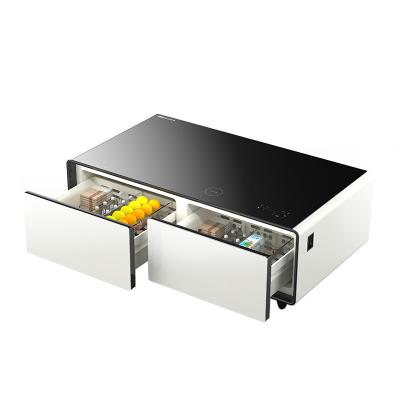 China Food Used Smart Bedside Table with Cooling Drawer Wireless Charging and Refrigerator for sale