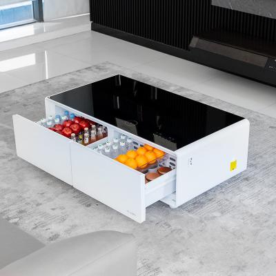 China 135L Capacity Wireless Charging Music Player Smart Coffee Table with Customized Color for sale