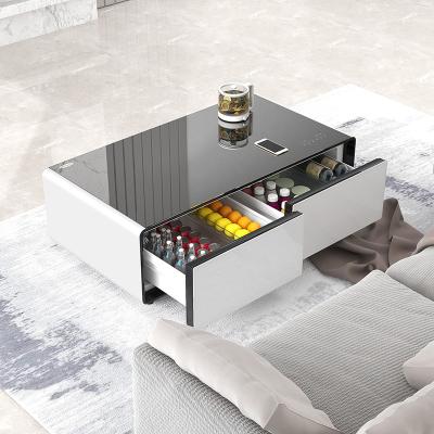 Cina 1357*732*503mm Dimensione imballaggio Tavolo da tè moderno con ricarica wireless e frigorifero in vendita