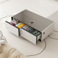 China USB Installation Customized Metal Wireless Charger Coffee Table with Storage Function for sale