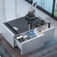 China Multifunctional Smart Coffee Table with Wireless Charging and Compressor Refrigerator for sale