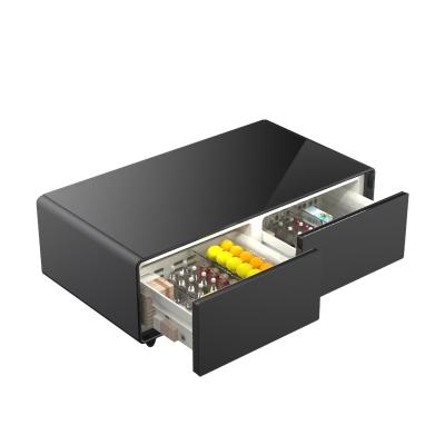 China Mini Bar Double Door Refrigerator with LED Touch Screen and Speaker 1295*705*460mm for sale