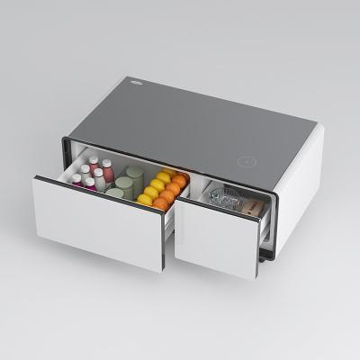 China Living Room Smart Table Luxury Coffee Table with Fridge Capacity 93L and Frozen Drawer for sale