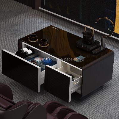 Cina Tavolo da caffè pieghevole in salotto con caricabatterie wireless e frigorifero con due porte USB in vendita
