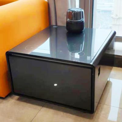 China Wireless Charging Home Coffee Table 65L Modell mit Kühlschrank und tragbarem Smart Speaker zu verkaufen