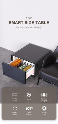 China Modern Coffee Table with Refrigerator Mini Fridge Bar Wireless Charging Speaker Side Table for sale