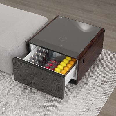 China Modern Coffee Table with Refrigerator Mini Fridge Bar Wireless Charging Speaker Side Table for sale