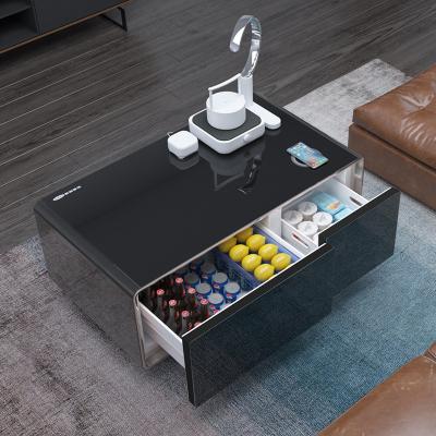 China Mobiliário de sala de estar Mesa de café inteligente moderna com geladeira e gaveta de refrigeração à venda