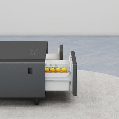 China Wireless Charging Smart Coffee Table with Mini Fridge USB Charger and Refrigerator for sale