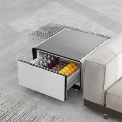 China 65L Cubage Mini Smart Side Tea Table with Wireless Charging and Refrigerated Drawer for sale
