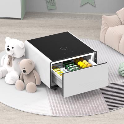 China 65L Cubage Mini Smart Side Tea Table with Wireless Charging and Refrigerated Drawer for sale