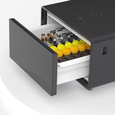 China Wireless Charging Home Coffee Table 65L Modell mit Kühlschrank und tragbarem Smart Speaker zu verkaufen