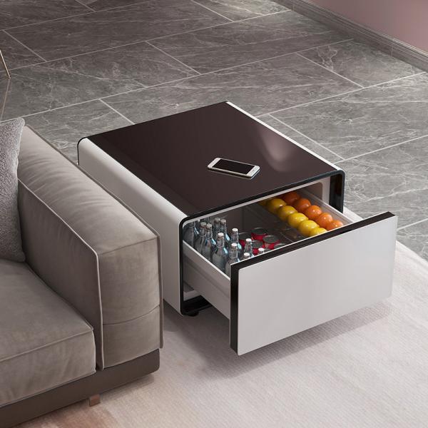 65L Capacity Smart Coffee Table Refrigerator with Wireless Charging and Concise Design