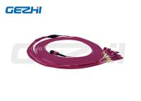China MPO 8 Core OM4 Multimode Patch Cable Series MPO LC Patch Cord Pigtail for sale