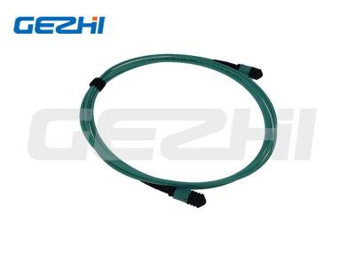 China MPO OM3 MTP/MPO 12 Strand Multimode Fiber Optic Cable Patch Cord for sale