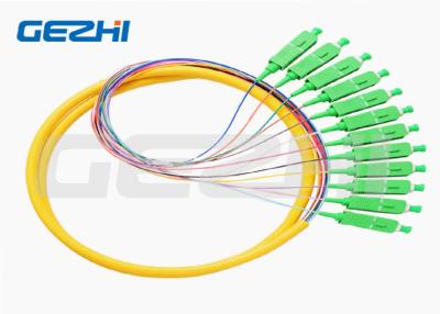China 9/125 Fiber Optic Pigtail 1.2m SC/APC Single Mode 12 Strand Fiber Optic Cable for sale