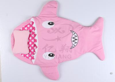 China Baby Cartoon Shark Fish Swaddle Soft Snuggle-in Sleeping Bag Bedding for sale