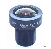 China 1.68mm fisheye lens, 1/2 wide angle lens 3.0MP for sale