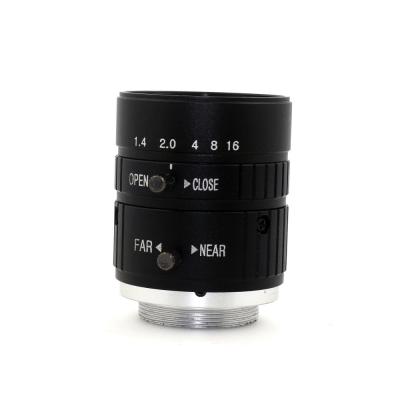 China 25mm 10 megapixel HD CCTV lens C mount 1/2'' fixed manual iris F1.4 industrial camera lens for sale