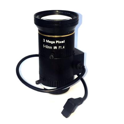 China 3MP 5-50mm F1.4  1/3" Auto Iris Varifocal Lens For Cctv Security Surveillance System for sale