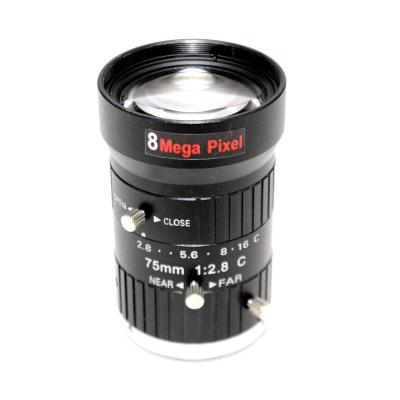 China CCTV C Mount Machine Vision Lens F1.8 Aperture 1" Image Format 8 Mega Pixel HD 75mm for sale