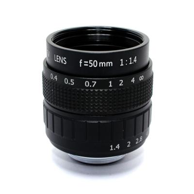 China Alloy Casing Machine Vision Lens 50mm Focal Length C Mount F/1.4 Manual Iris for sale