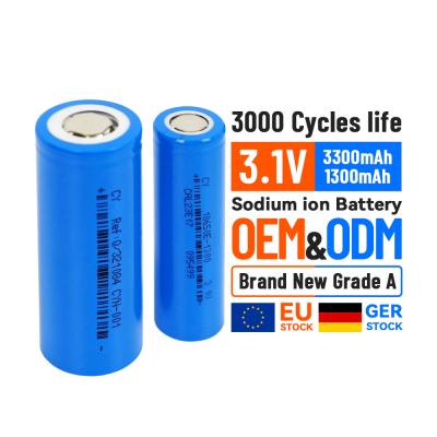 China 3.1V 3200mah 1300mah Sodium Ion Battery Pack for Electric Bikes 18650 Na Ion Battery with 3000 Cycles and 3C Discharge for sale