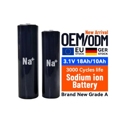 China Customized OEM ODM 3.1V Sodium Ion Battery 18Ah 10Ah Cylinder Na Ion Battery Cell Electric Bike Scooter Forklift Battery Pack for sale