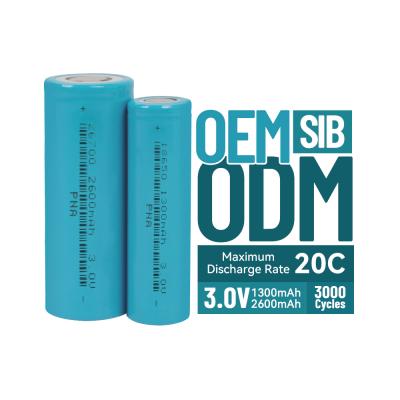 China Exliporc 3V Sodium Battery with 1300mAh/2600mAh Capacity and ≥3000 Cycle Life Na Ion Battery Cell for sale