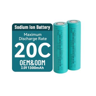 China New Type 20c 18650 Na-Ion Battery Cells High Rate Discharge 1300/2600mah Sodium Ion Battery Car Audio High Performance New for sale