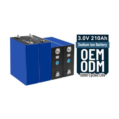 China 210Ah 3V Sodium Ion Battery Cell with 4000 Cycle Life for RV Van Boat Golf Cart Home Energy Storage for sale