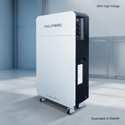 China 400V HV LiFePO4 Energy Storage System Expandable to 256kWh with IP65 Protection for Solar Projects for sale
