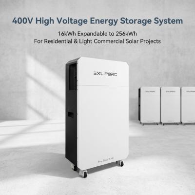 China 400V High Voltage Modular Energy Storage System Expandable to 256kWh with IP65 Protection for Residential Solar for sale